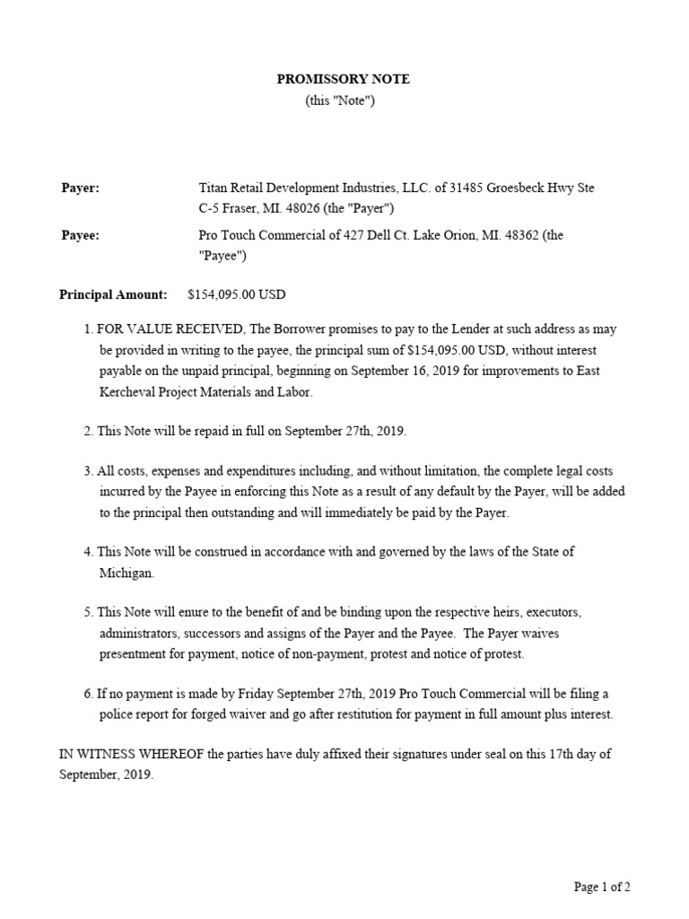Promissory Note | PDF