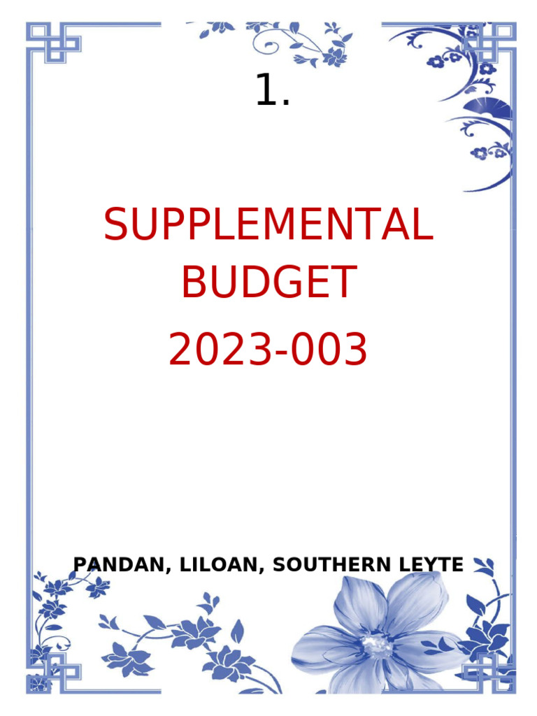 SK Supplemental Budget Cover | PDF