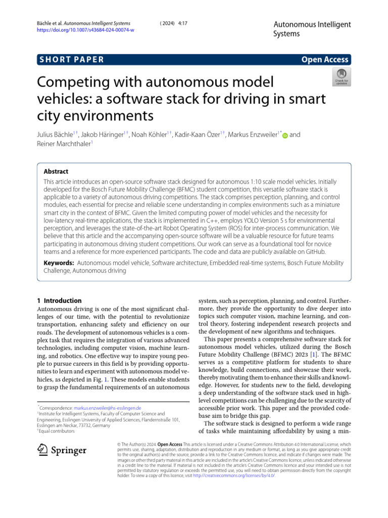 Competing With Autonomous Model Vehicles A Softwar | PDF | Artificial Intelligence ...