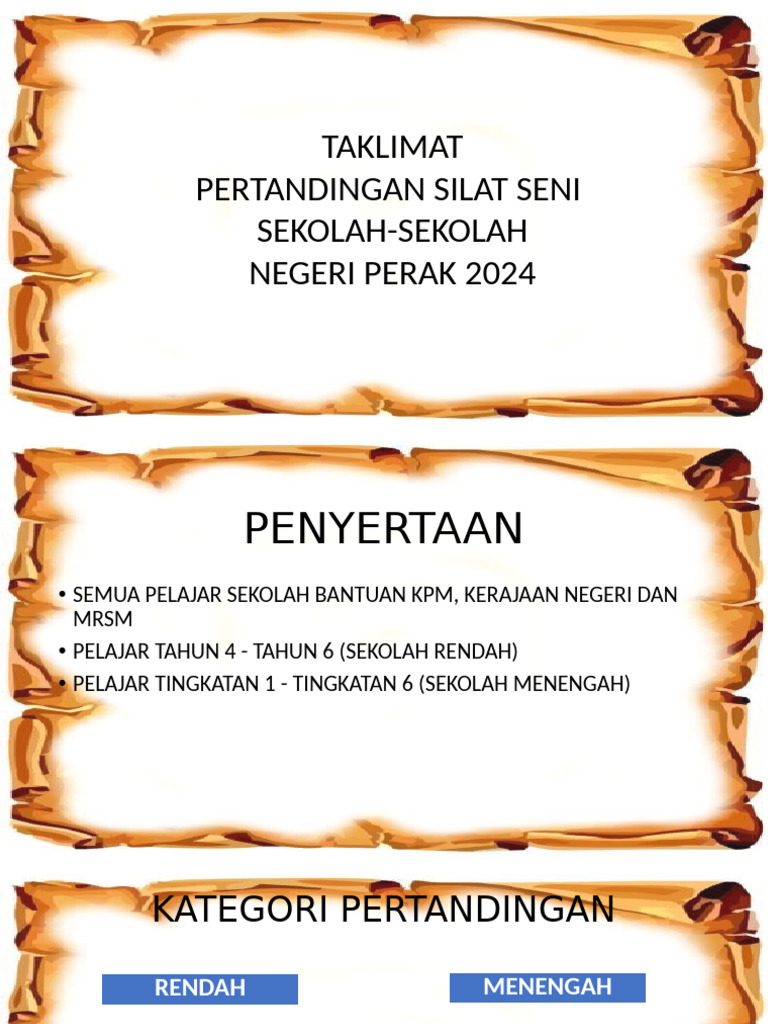 Cabaran Pertandingan Silat Perak 2024 | PDF