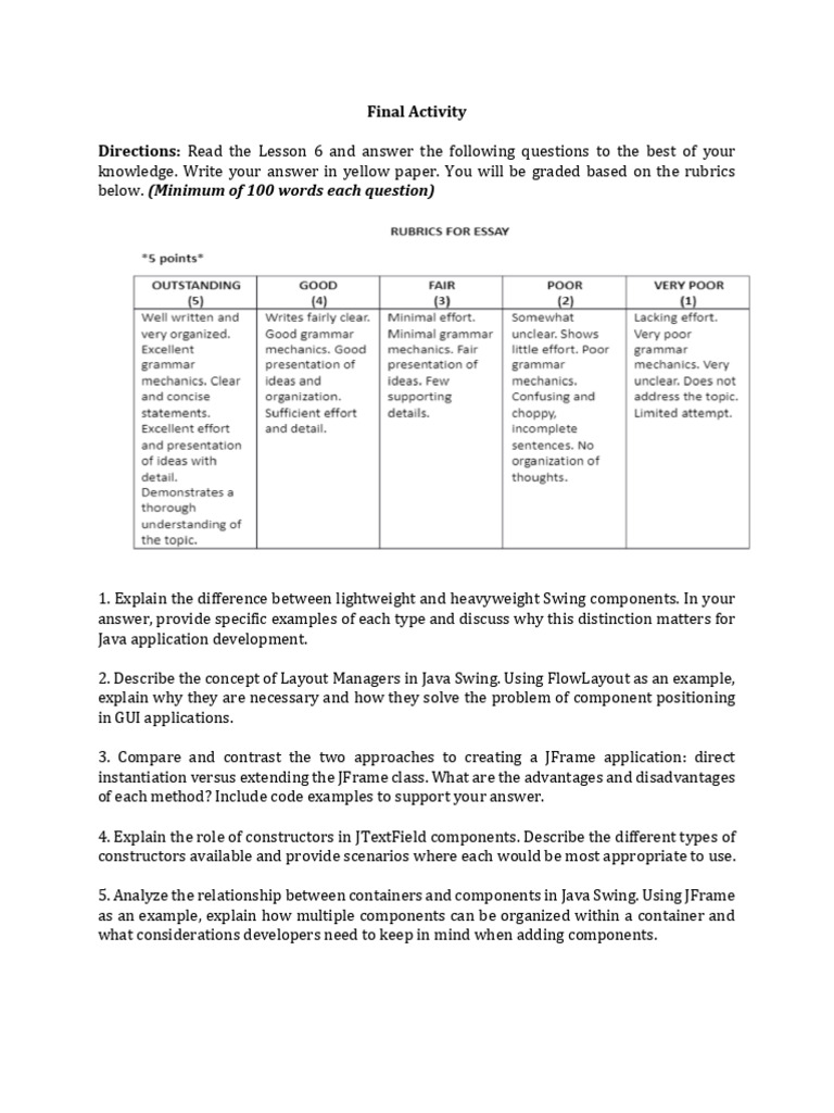 Final Activity | PDF | Computing | Computer Programming Final Activity | PDF | Computing | Computer Programming