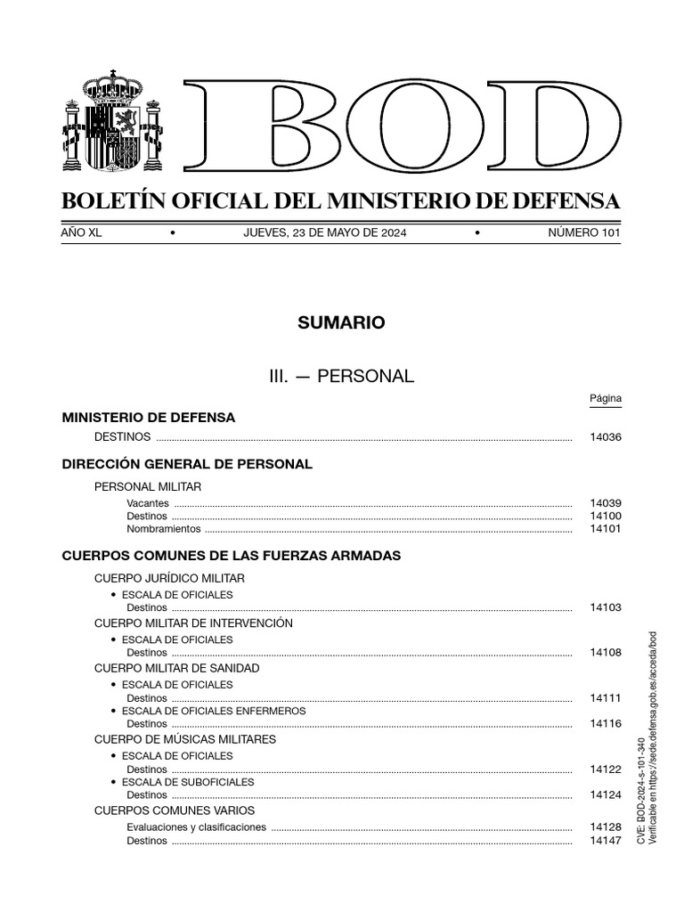 Bod Permanente 2024 | PDF | Oficial (Fuerzas Armadas) | Oficial general