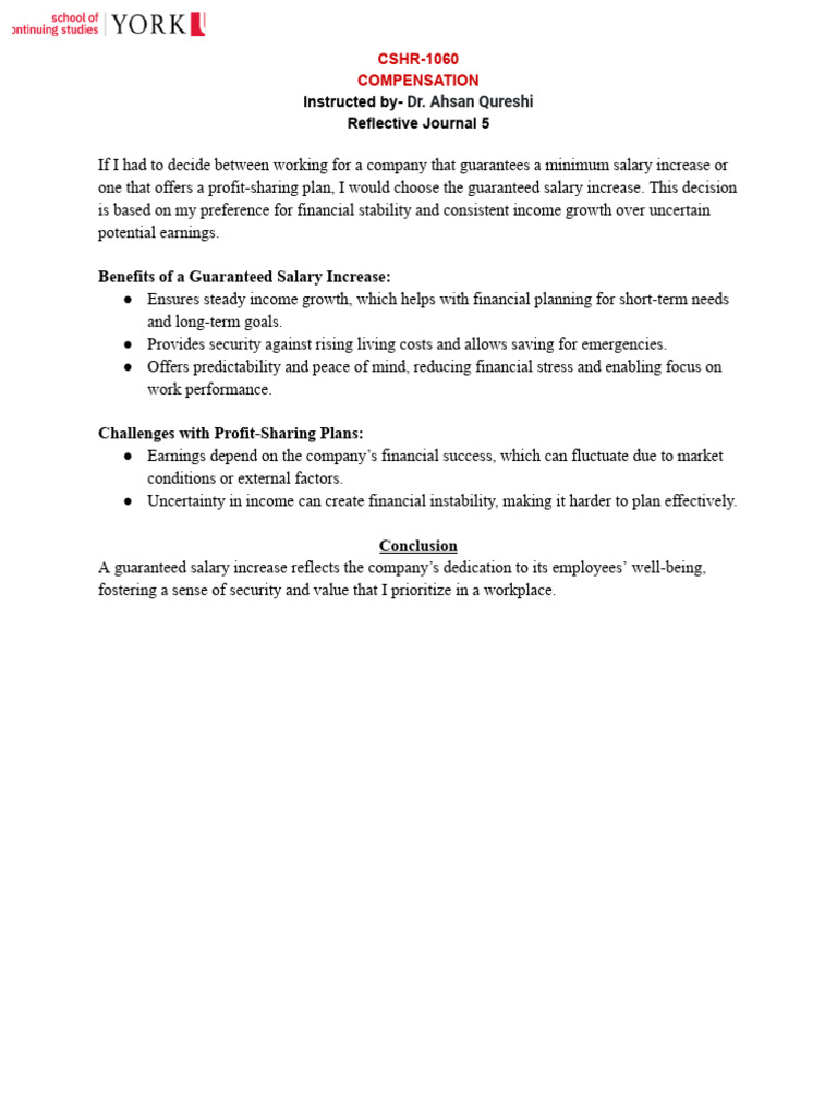 Guaranteed Salary vs. Profit Sharing | PDF