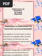 AP Q1 - Ang Deklarasyon NG Kasarinlan at Pagtatag NG Unang Republika | PDF