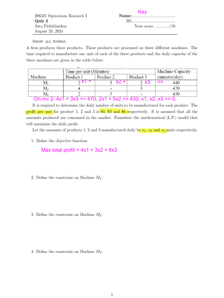 Quiz 1 | PDF
