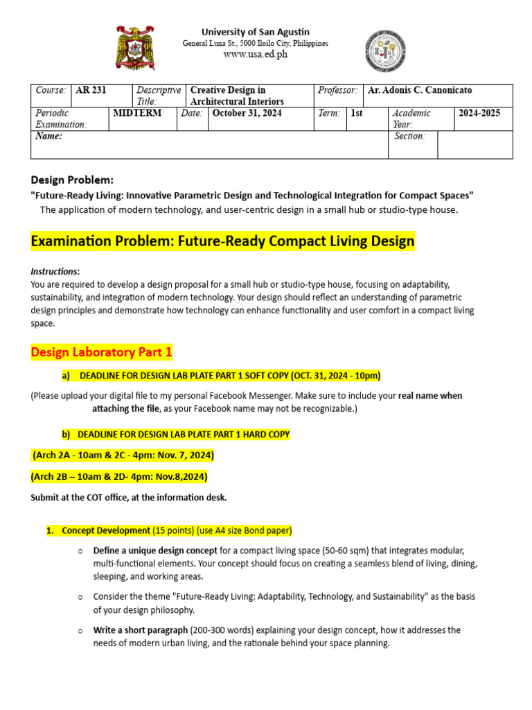 i Arch 231 Midterm Lab | PDF