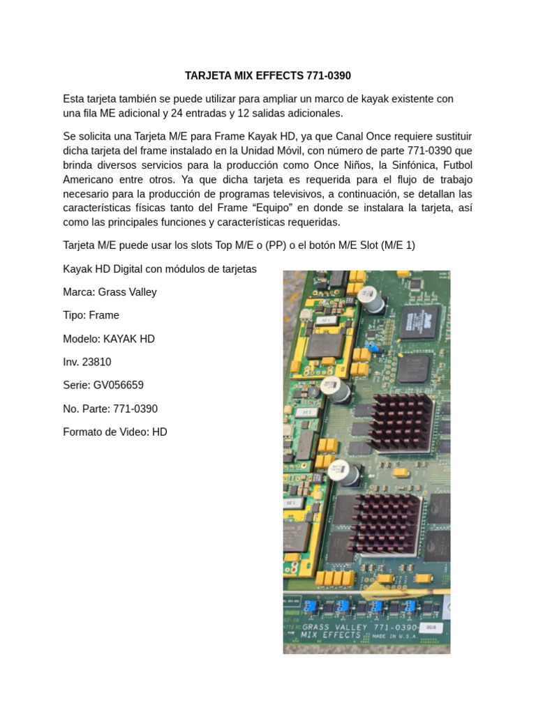 Tarjeta Mix Effects 771 | PDF