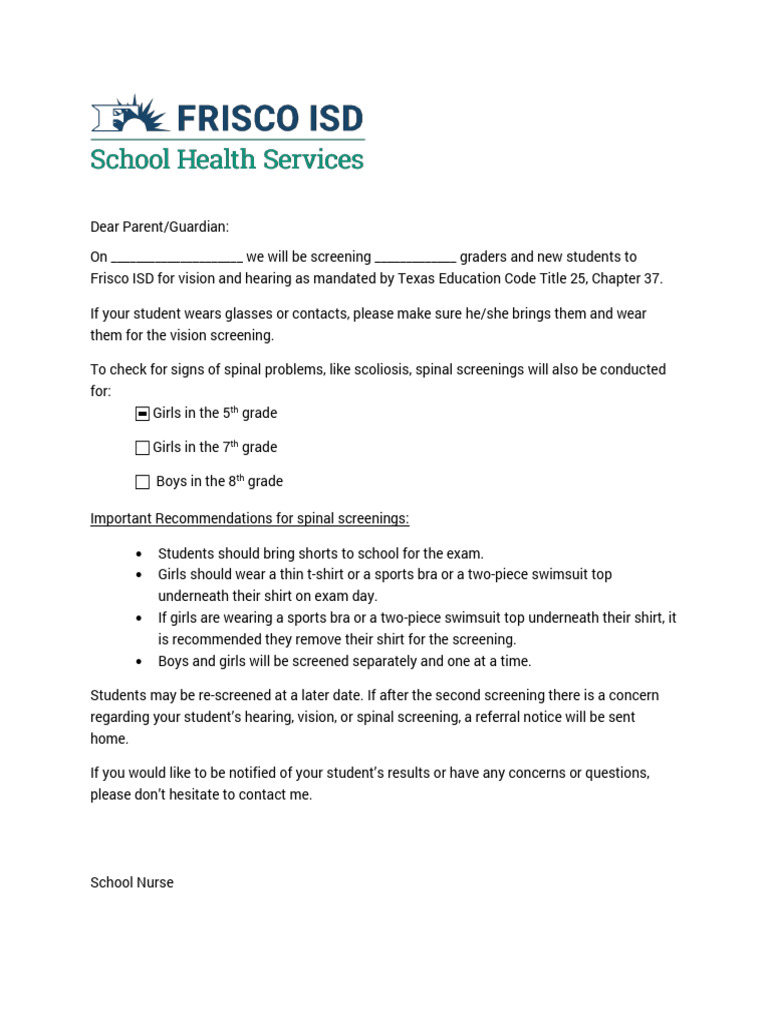 Parent Notification Letter - PK-KN-1st-3rd-5th | PDF