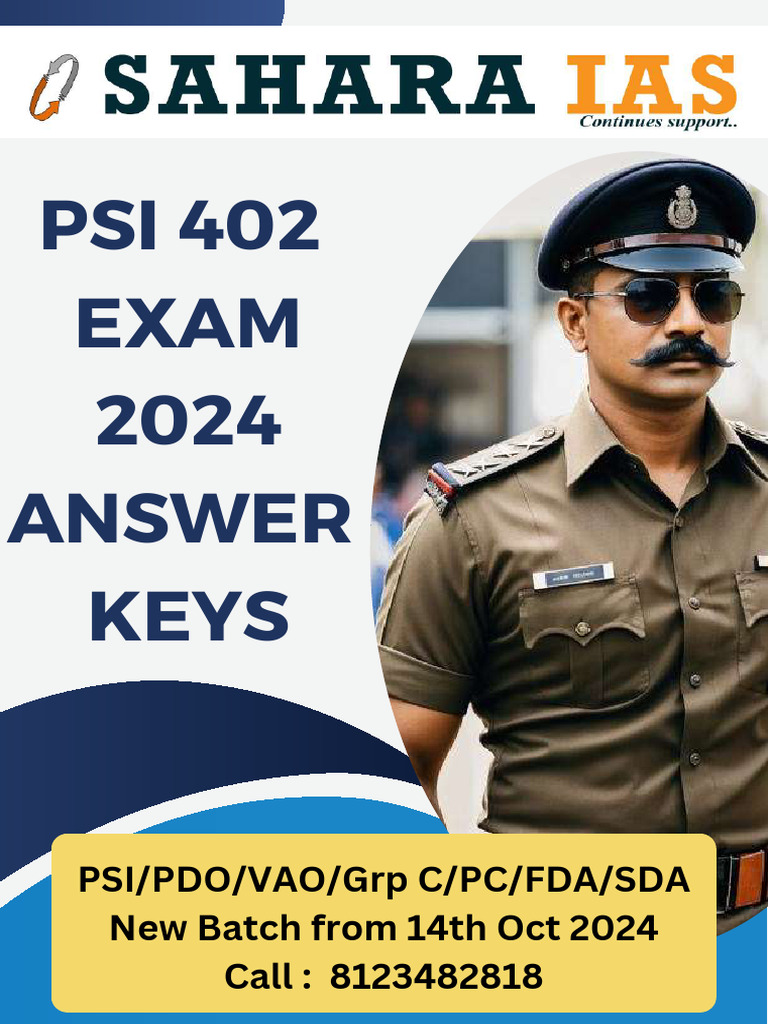 PSI 402 Exam 2024 Answer Key | PDF | Nitric Acid | Reflection (Physics)
