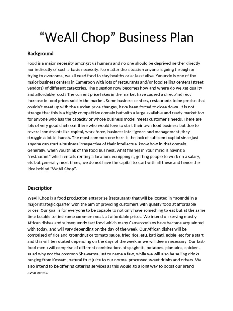 We All Chop | PDF | Expense | Startup Company
