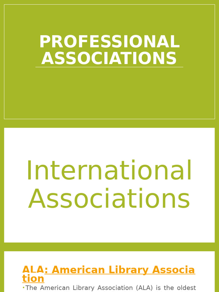 Professional Associations | PDF | Librarian | Libraries