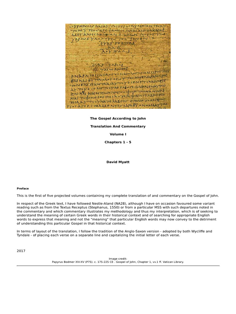 David Myatt - Gospel According To John | PDF | Logos | Jesus