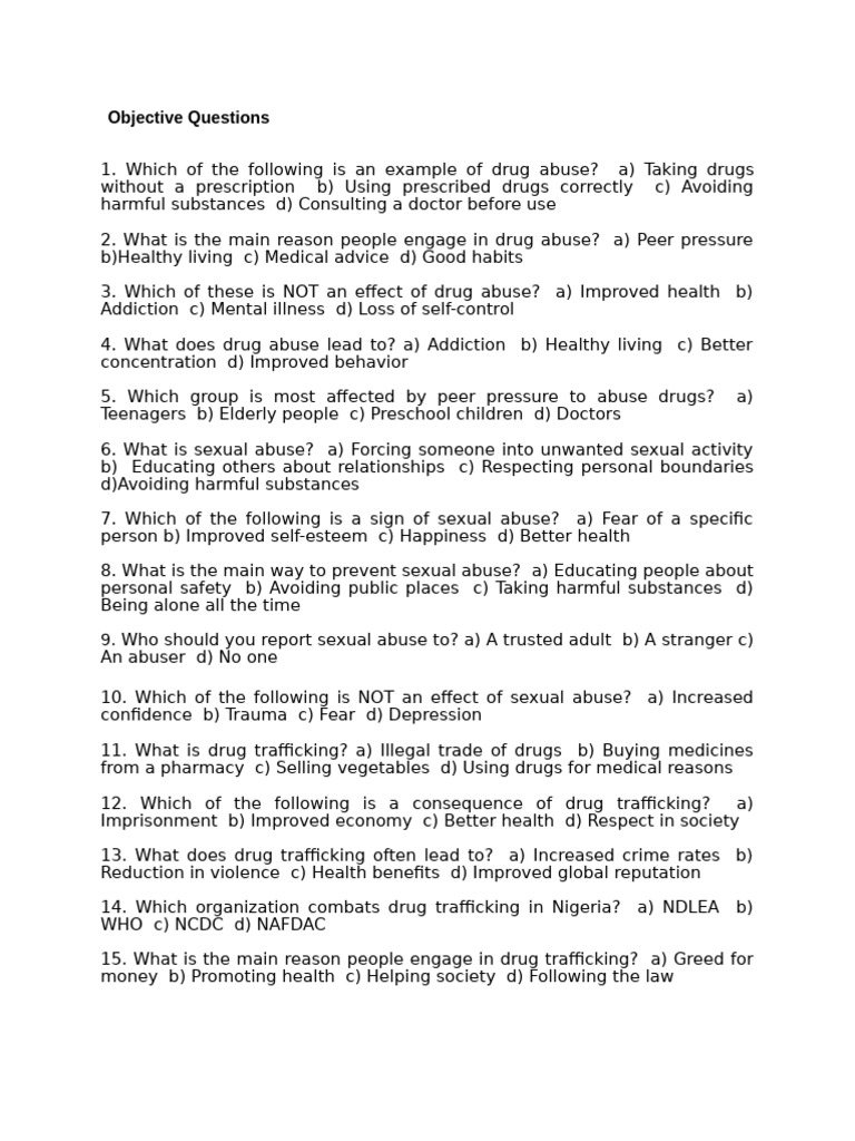 Social Studies Questions | PDF | Substance Abuse | Corruption