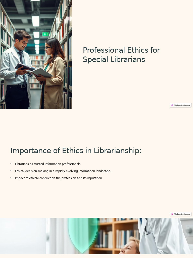 Professional Ethics For Special Librarians | PDF | Librarian | Information