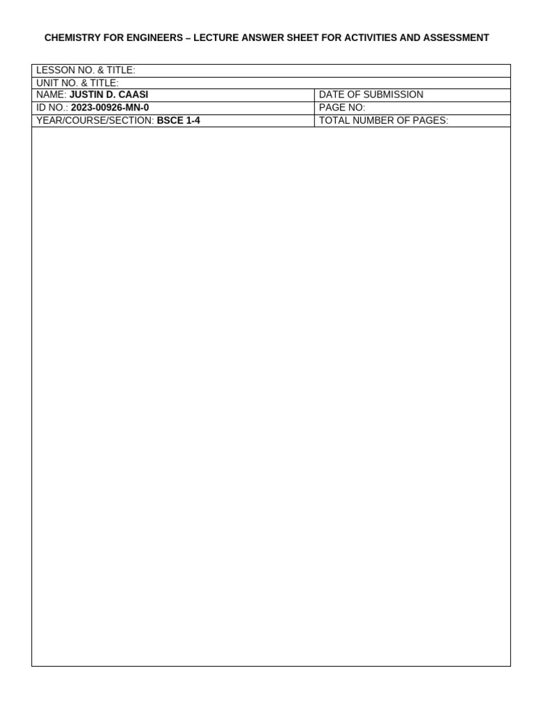 CFE Assesment Sheet | PDF