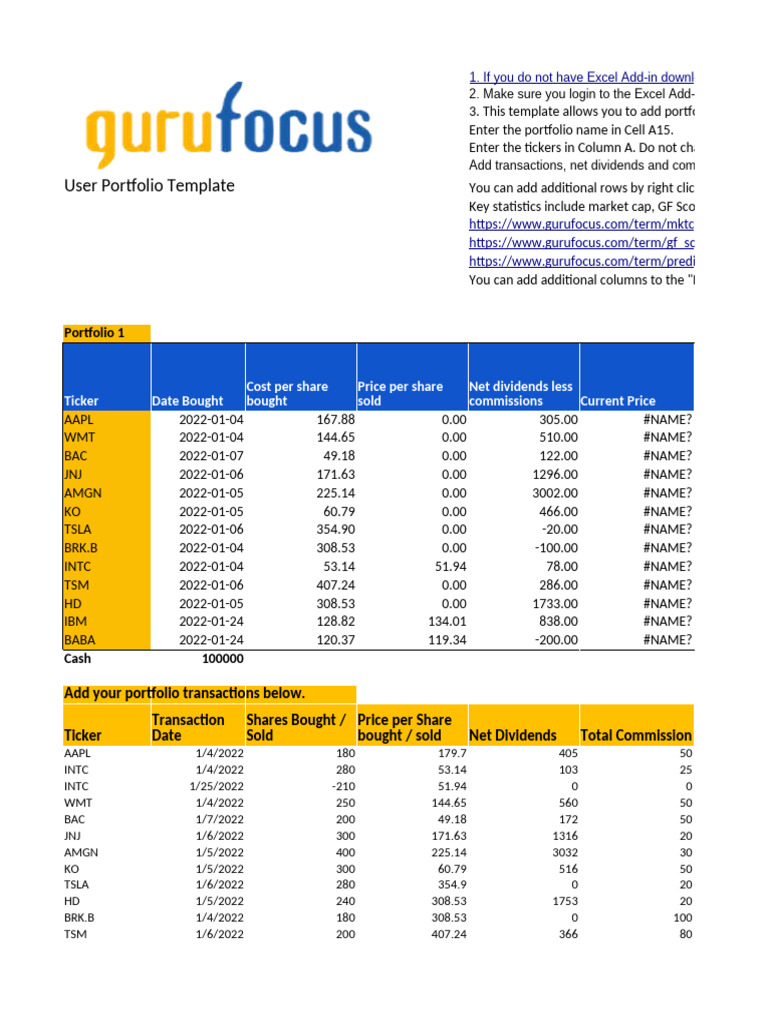 User Portfolio Template Guide | PDF | Knowledge Economy | Equity Securities