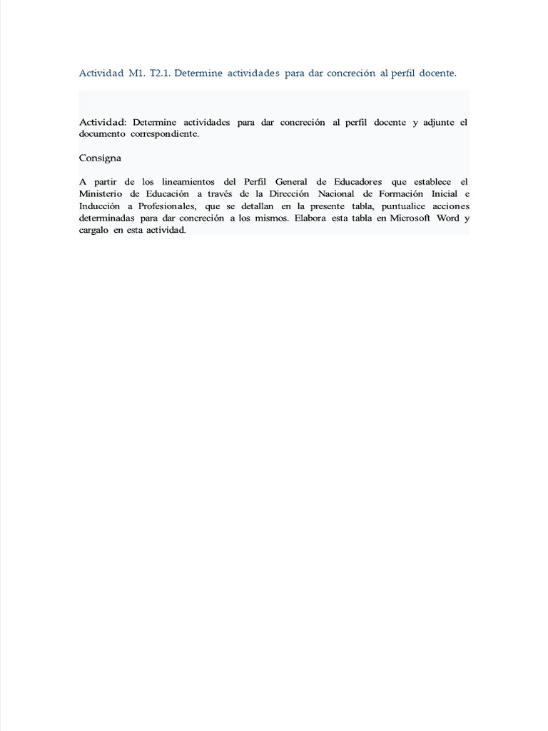 Actividad M1. T2.1. Determine Actividades para Dar Concreción Al Perfil ...