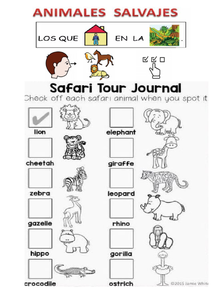 Ficha para Imprimir Aniamles Salvajes | PDF