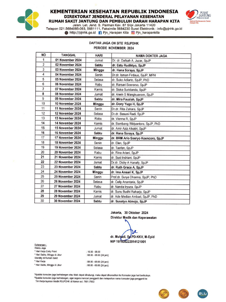 Jadwal November 2024 | PDF