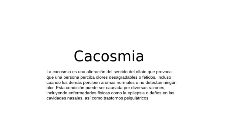 Cacosmia ,. | PDF