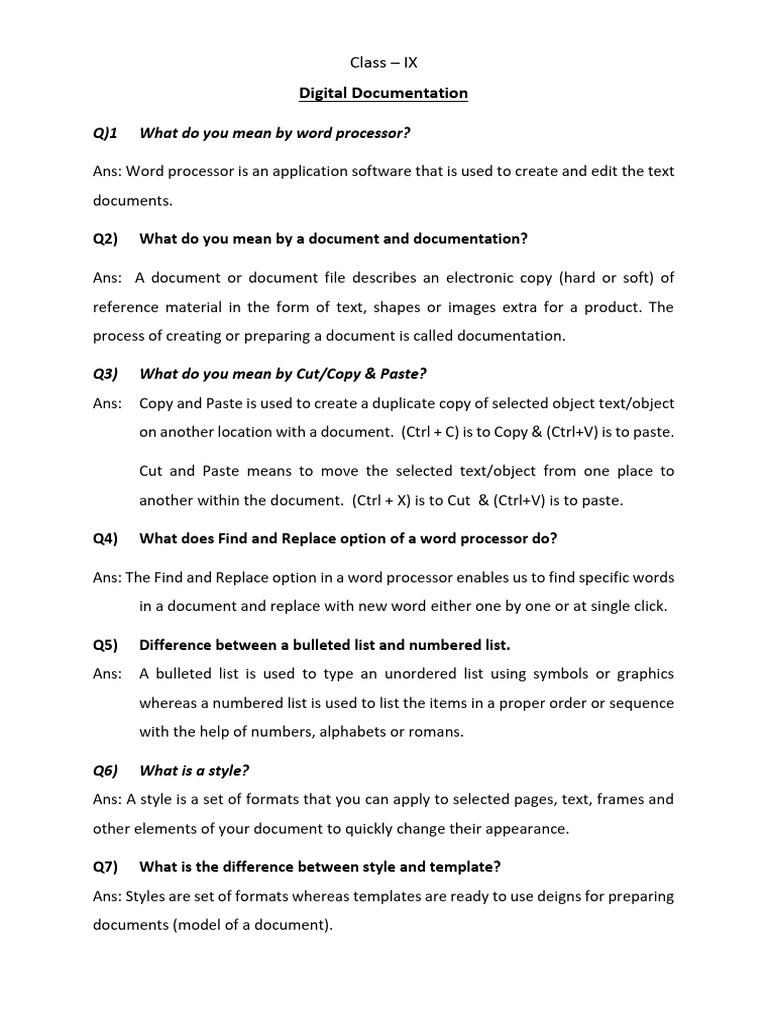 Digital Documentation Notes | PDF | Document | Computing