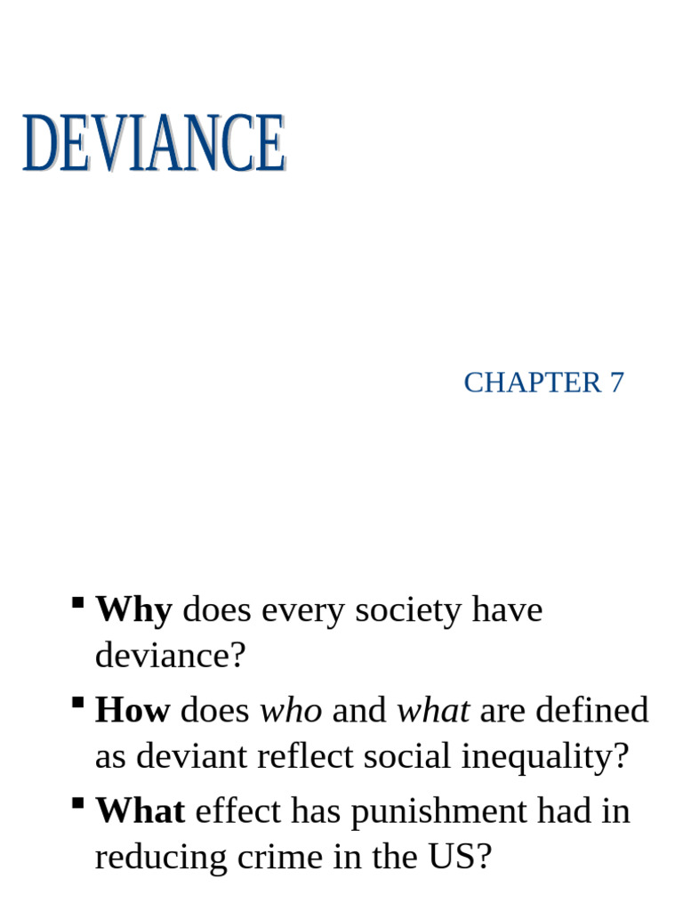 INTRO CH7 DEVIANCE New | PDF | Deviance (Sociology) | Crimes