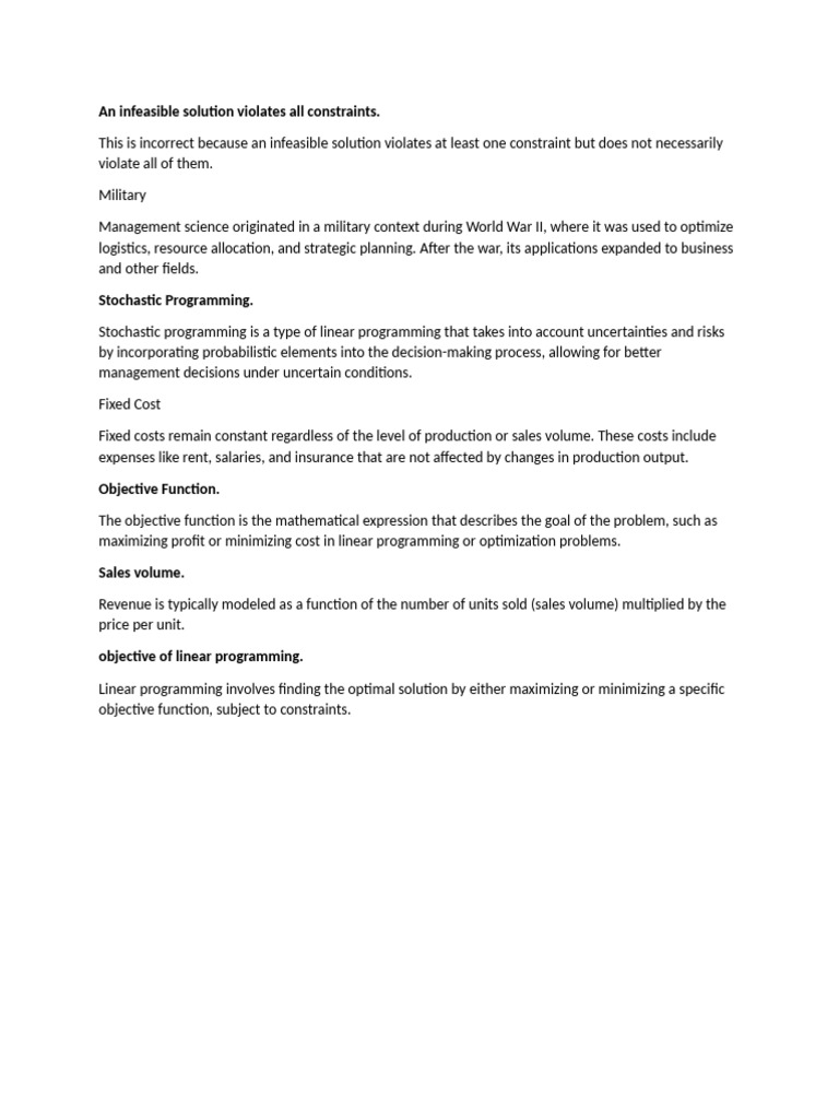 An Infeasible Solution Violates All Constraints | PDF