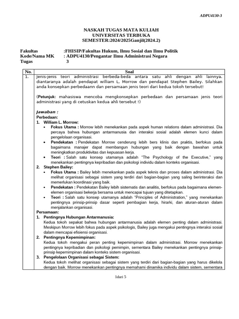 Soal Adpu4130 tmk3 3 | PDF