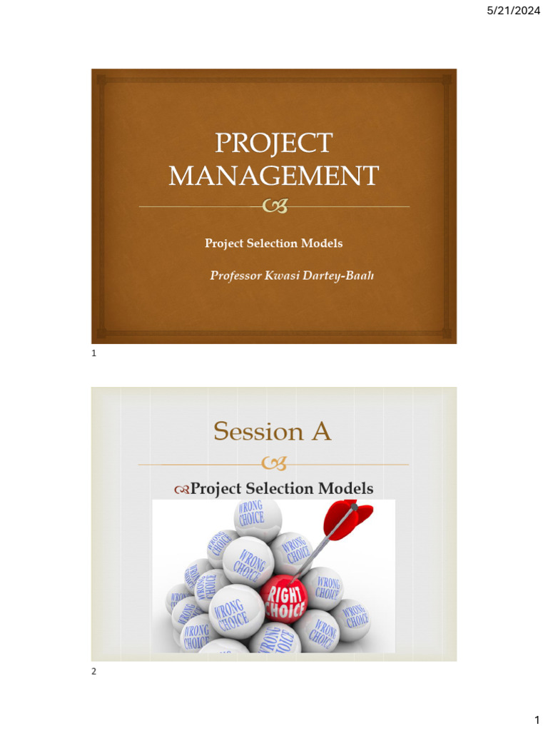Project Selection Models Explained | PDF | Net Present Value | Internal ...