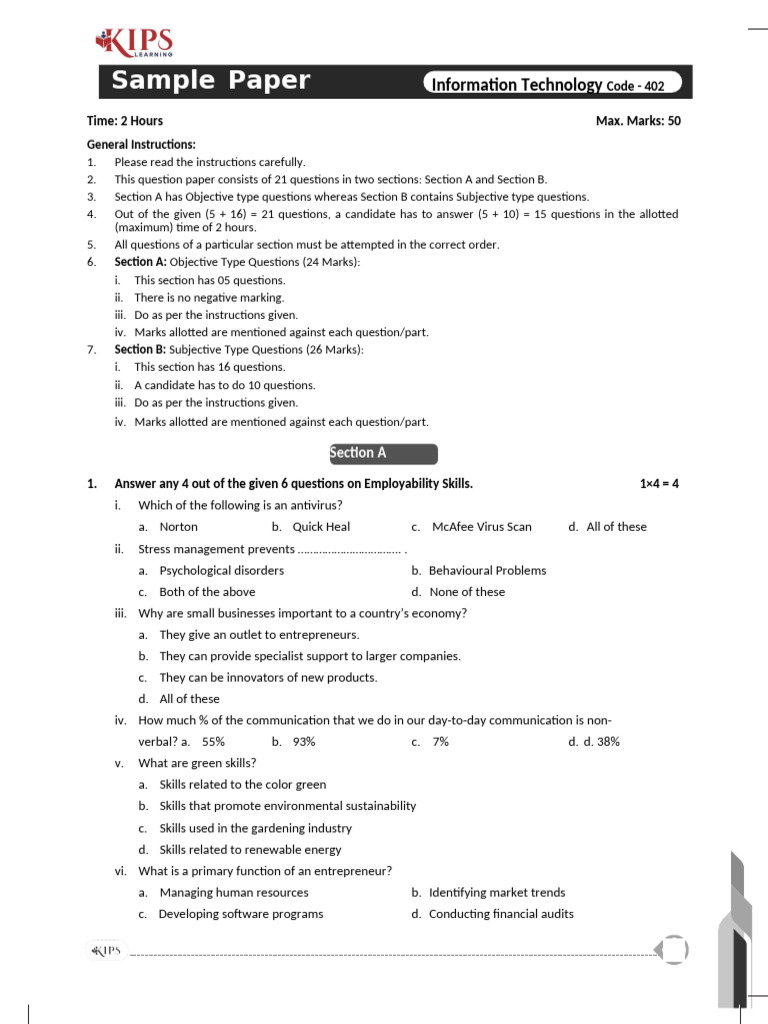 IT 402 Sample Paper 2 | PDF | Databases | Data Management