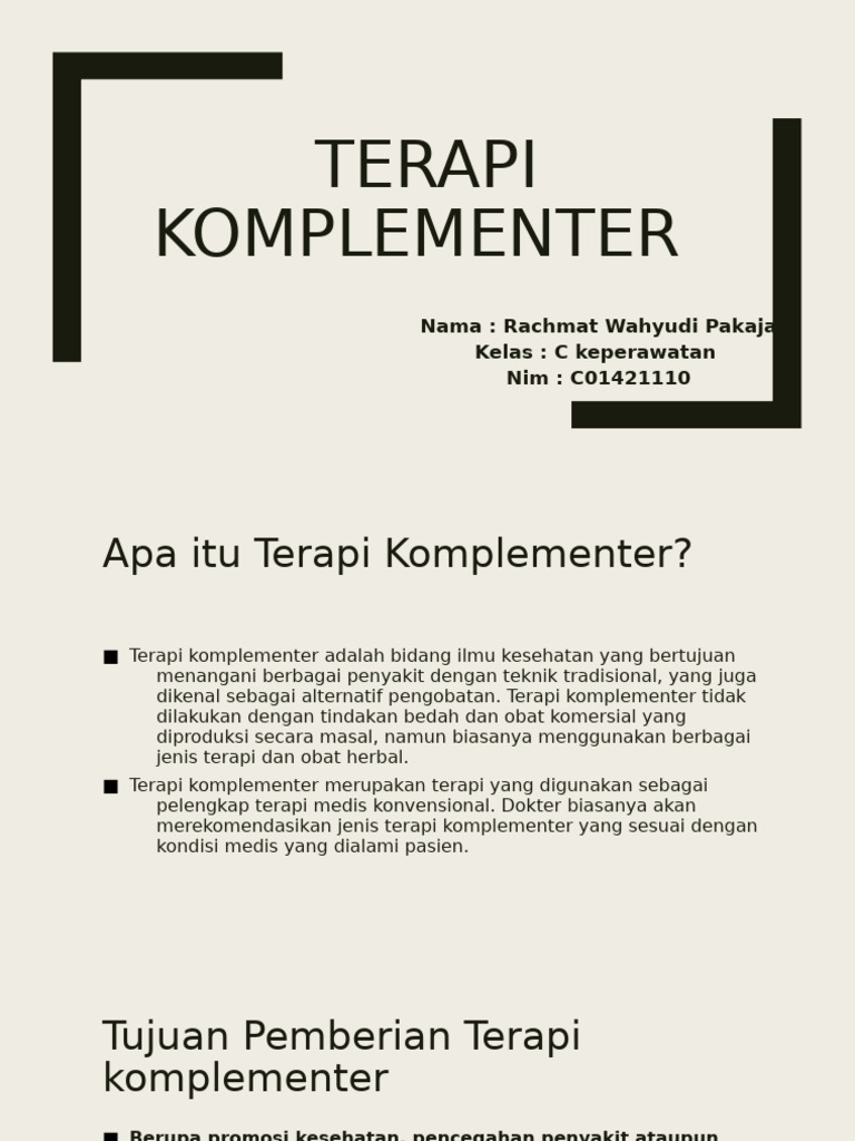 Terapi Komplementer: Panduan Dasar | PDF