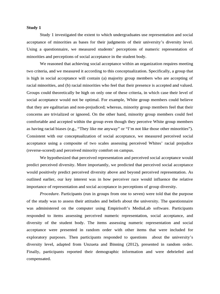 Study 1 | PDF | Perception | Race (Human Categorization)