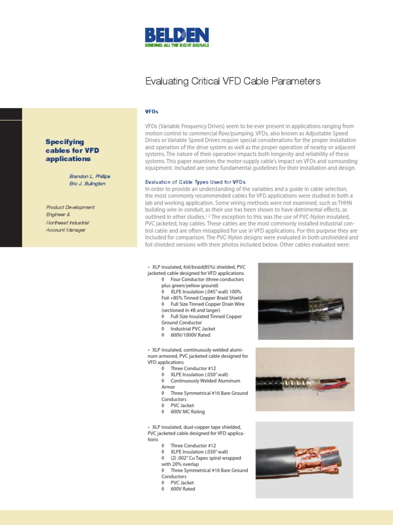 VFD Cable Selection | PDF | Cable | Electrical Impedance