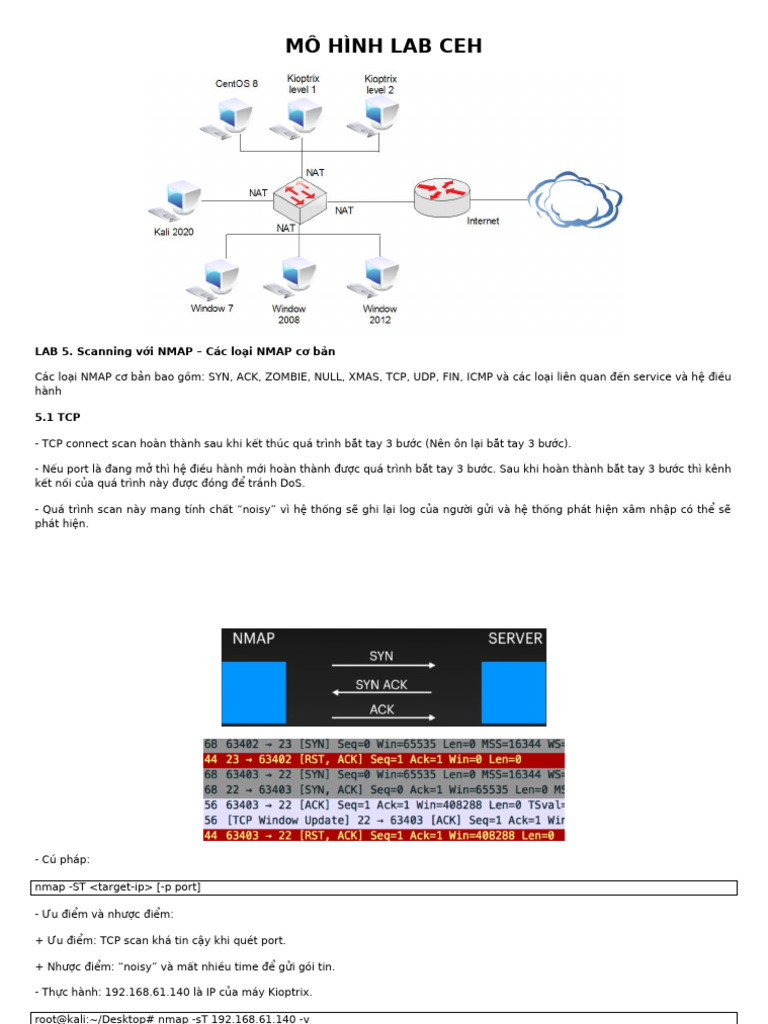 Lab CEH 5 - Scanning Voi NMAP - Cac Loai NMAP Co Ban | PDF