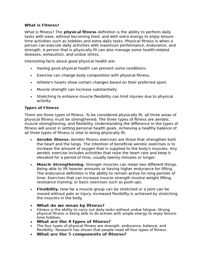 All About Physical Fitness | PDF | Physical Fitness | Strength Training