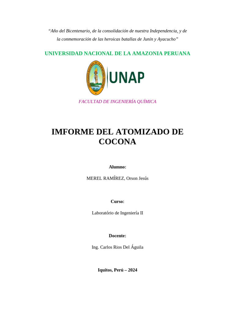 Atomizado de Cocona | PDF | Fruta | Nutrición