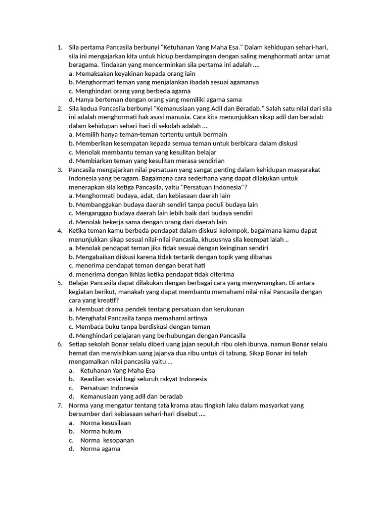 Pancasila Ceklis | PDF