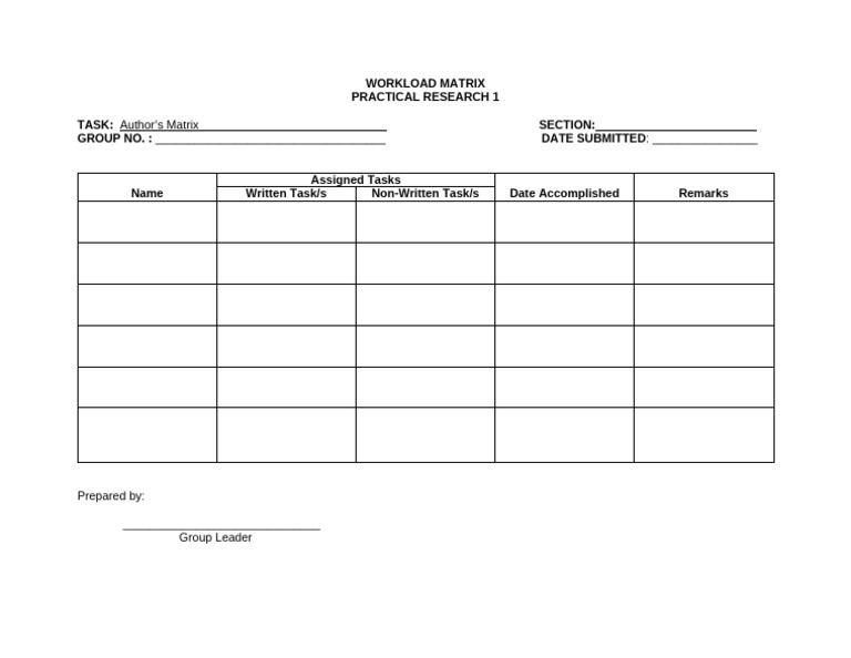 Workload Matrix 2 | PDF