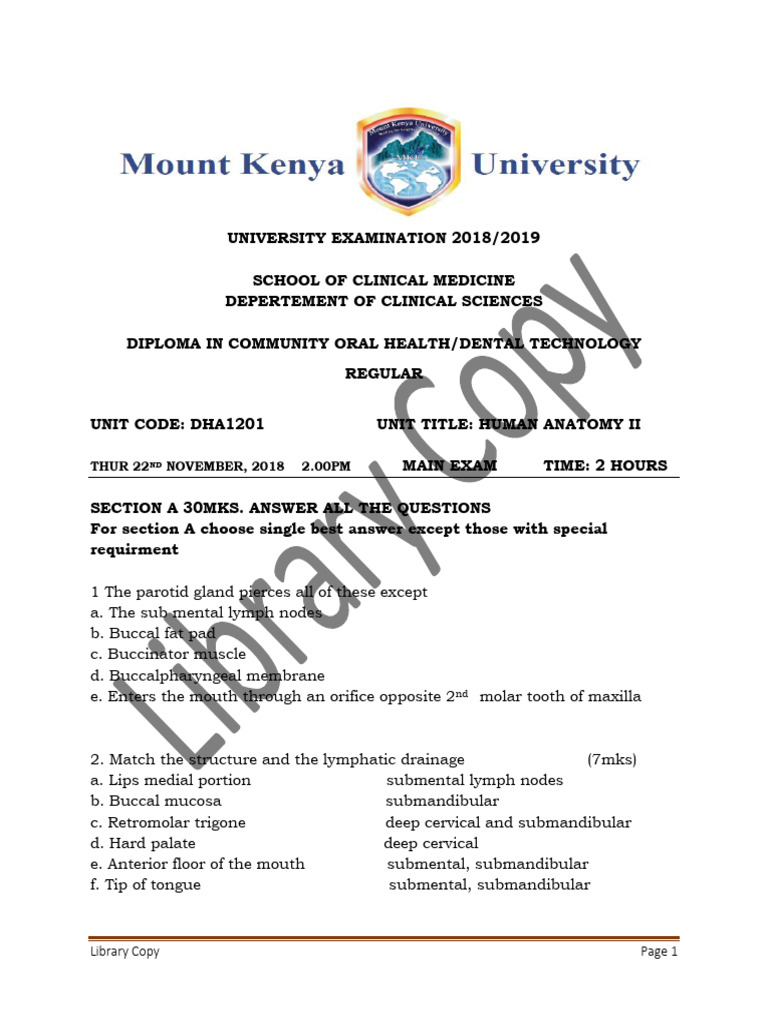 Dha1201 Anatomy Ii (Dcoh) Reg Main | PDF | Anatomy | Human Anatomy