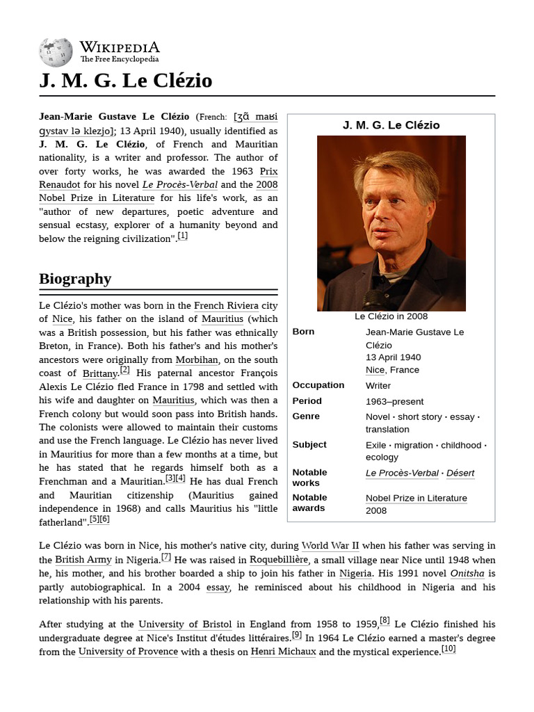 J. M. G. Le Clézio | PDF