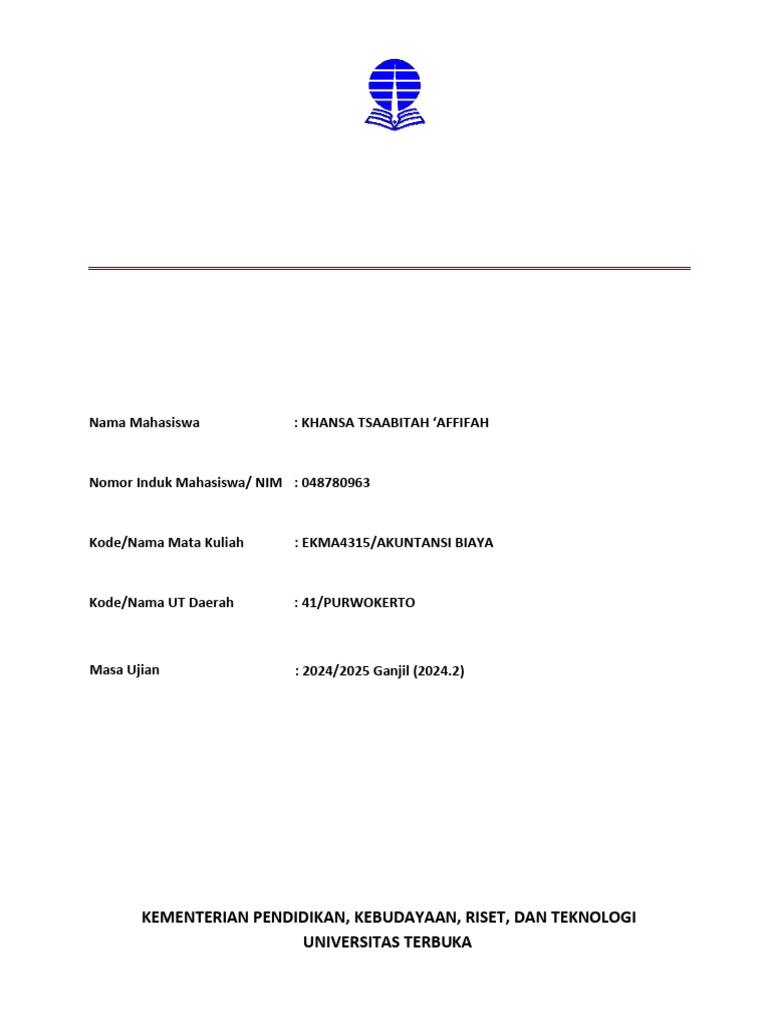 TMK 2 Akuntansi Biaya Khansa | PDF