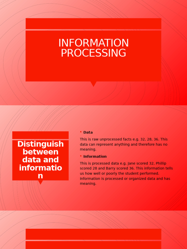 Information Processing (PT 1) | PDF | Information | Data