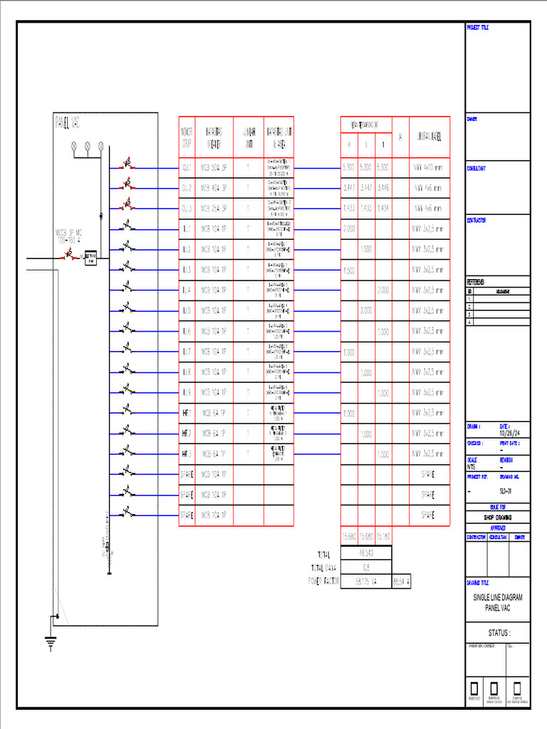 Single Line Diagram Panel Vac | PDF