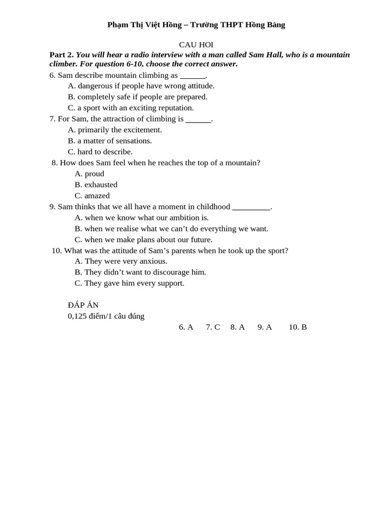 Tienganh - Phan 1 - Cau2 - 03-Đã G P | PDF | Greenhouse Effect | Climate Change