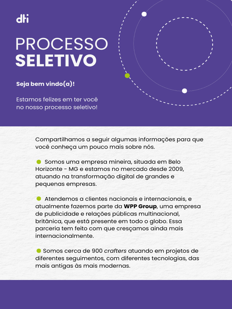 Conheça a dti Digital e Oportunidades | PDF | Desenvolvimento ágil de ...