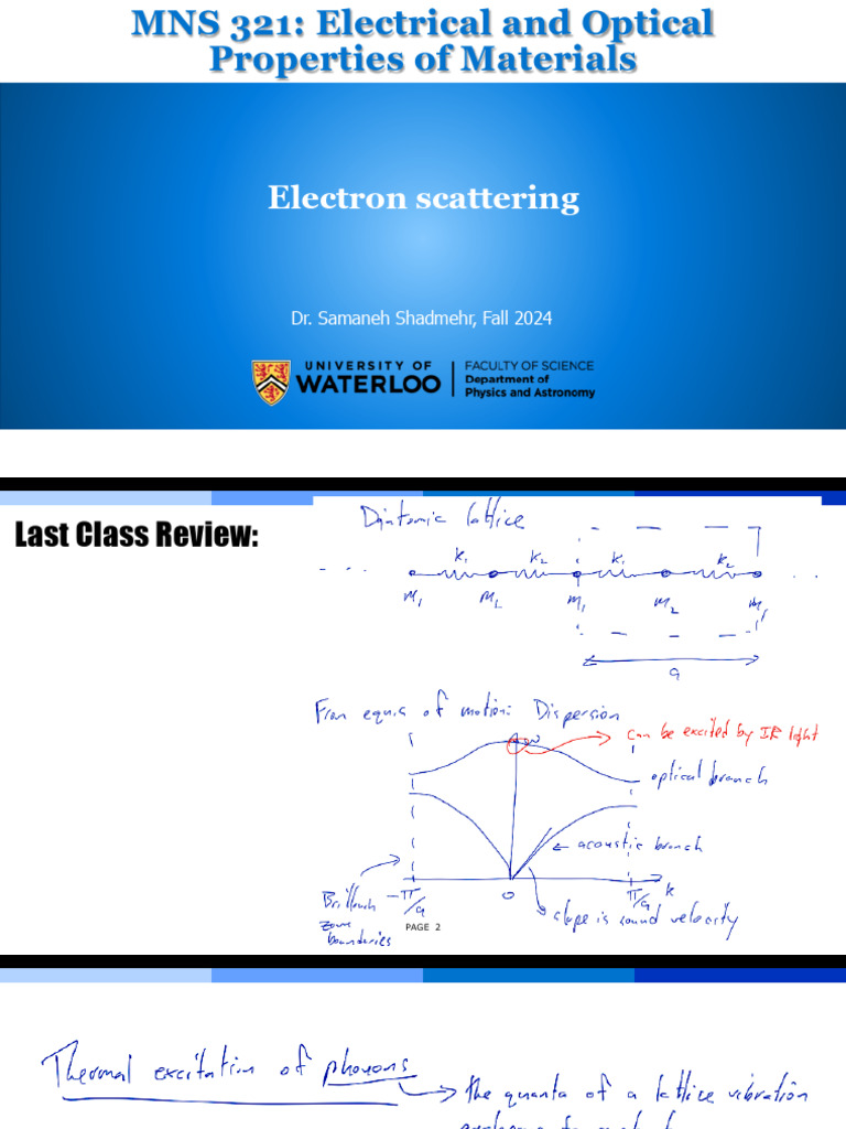 MNS 321 - Electron Scattering | PDF | Electrical Resistivity And ...