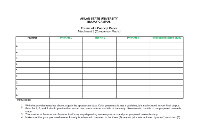 5 - Comparison Matrix | PDF