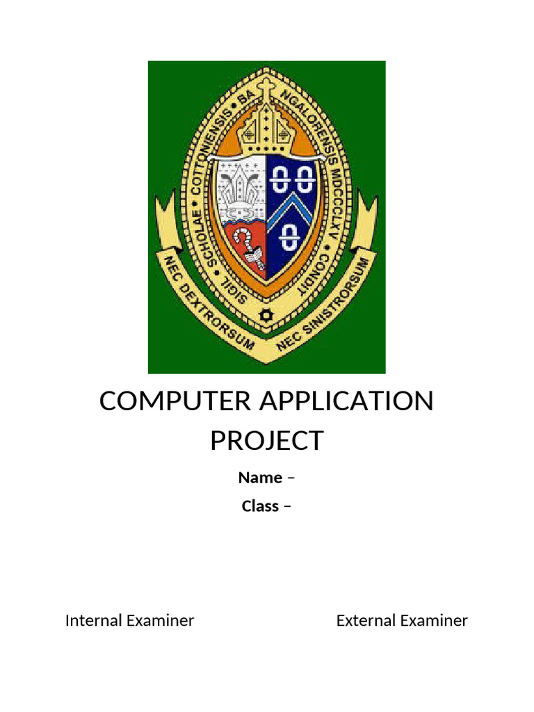 Computer Project Cover Page-1 | PDF