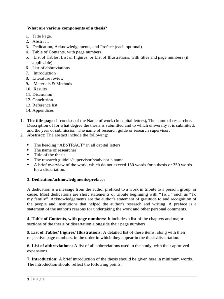 Parts of A Thesis | PDF | Thesis | Argument