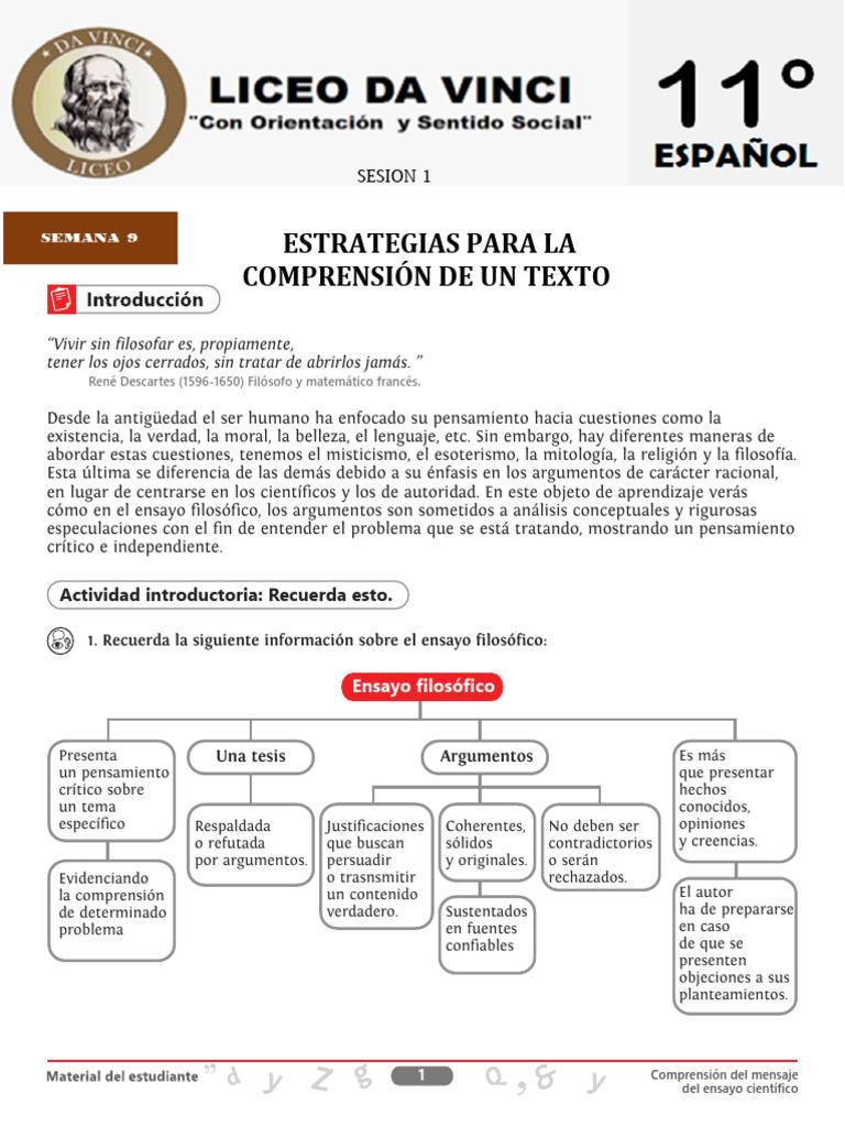 Semana 9, Estrategias para La Comprension, Sesion 1 | PDF | Belleza ...